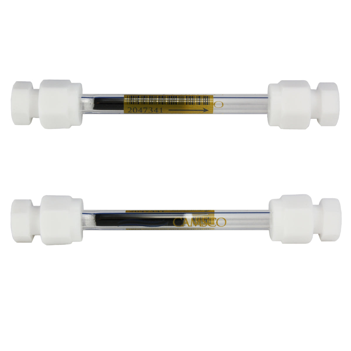 1/4" x 3.5" Glass Tube - PTFE Compression Caps – Camsco